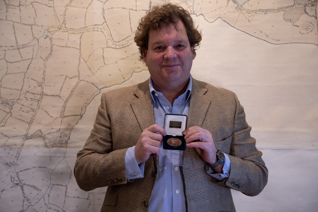 Sir Charles Burrell receives his medal - National Biodiversity Network
