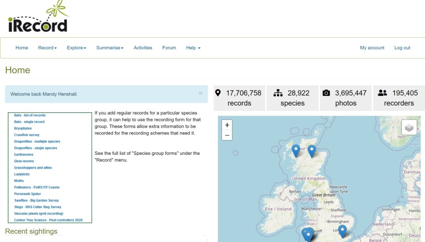 News from iRecord - National Biodiversity Network